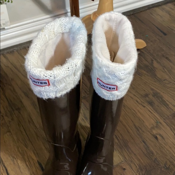 Hunter | Accessories | Hunter Cable Knit Welly Boot Socks Womens Medium ...